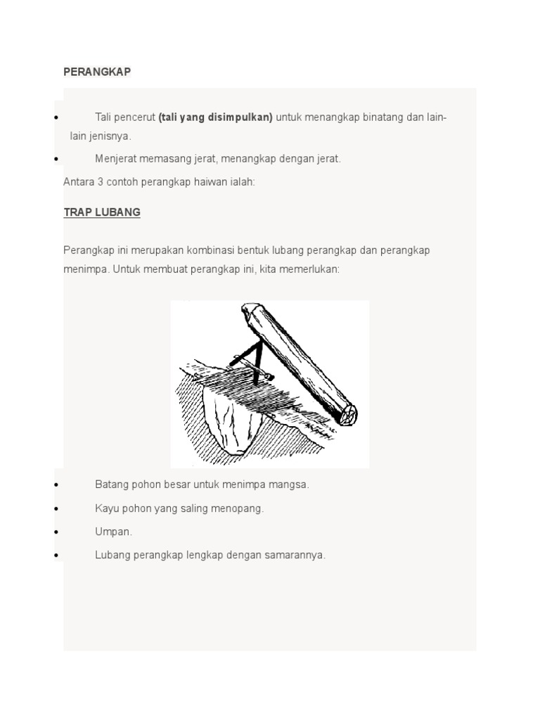Cara Membuat Jerat Perangkap Binatang | PDF