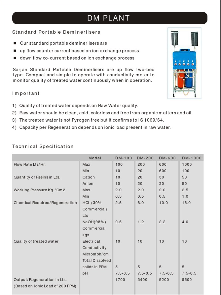 DM Plant | PDF | Ion Exchange | Ion