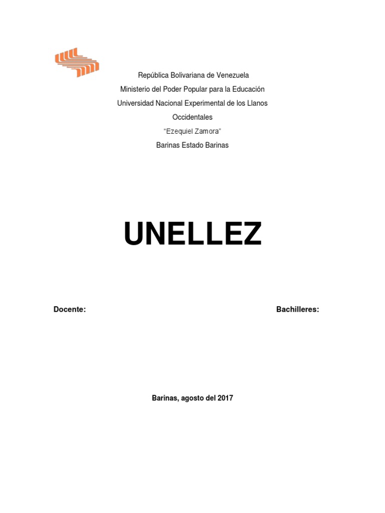Portada para Trabajos Unellez | PDF Portada para Trabajos Unellez | PDF