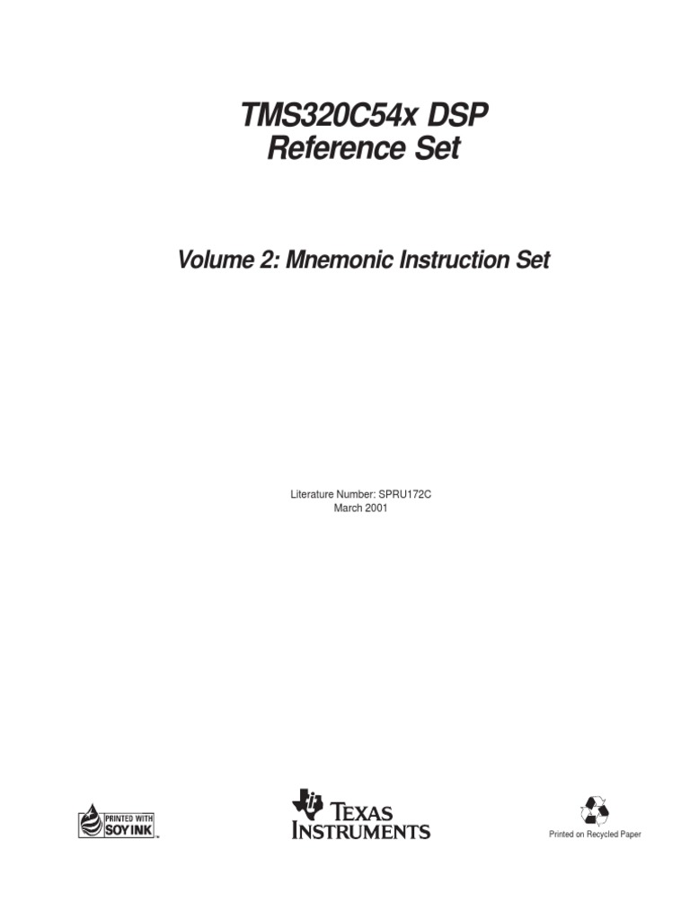 TMS320C54xx Instruction Set | PDF | Assembly Language | Digital Signal ...