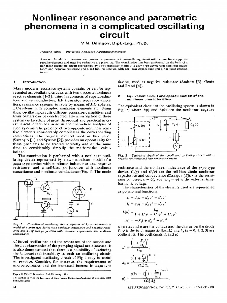 Nonlinear Resonance and Parametric Phenomena in A Complicated ...