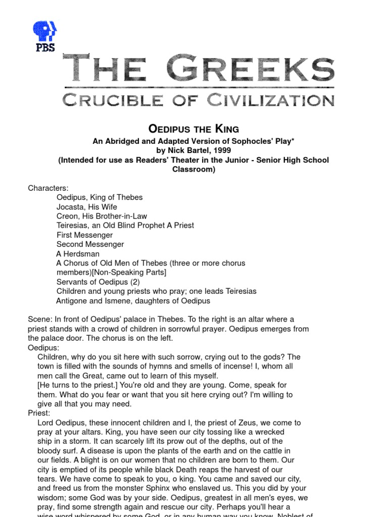Oedipus The King | PDF | Oedipus | Theban Mythology