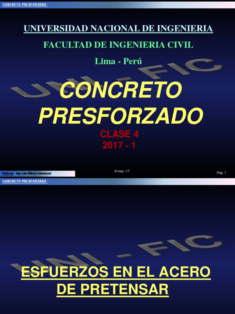 Concreto Presforzado Clase 4 PDF | PDF | Hormigón pretensado | Fricción