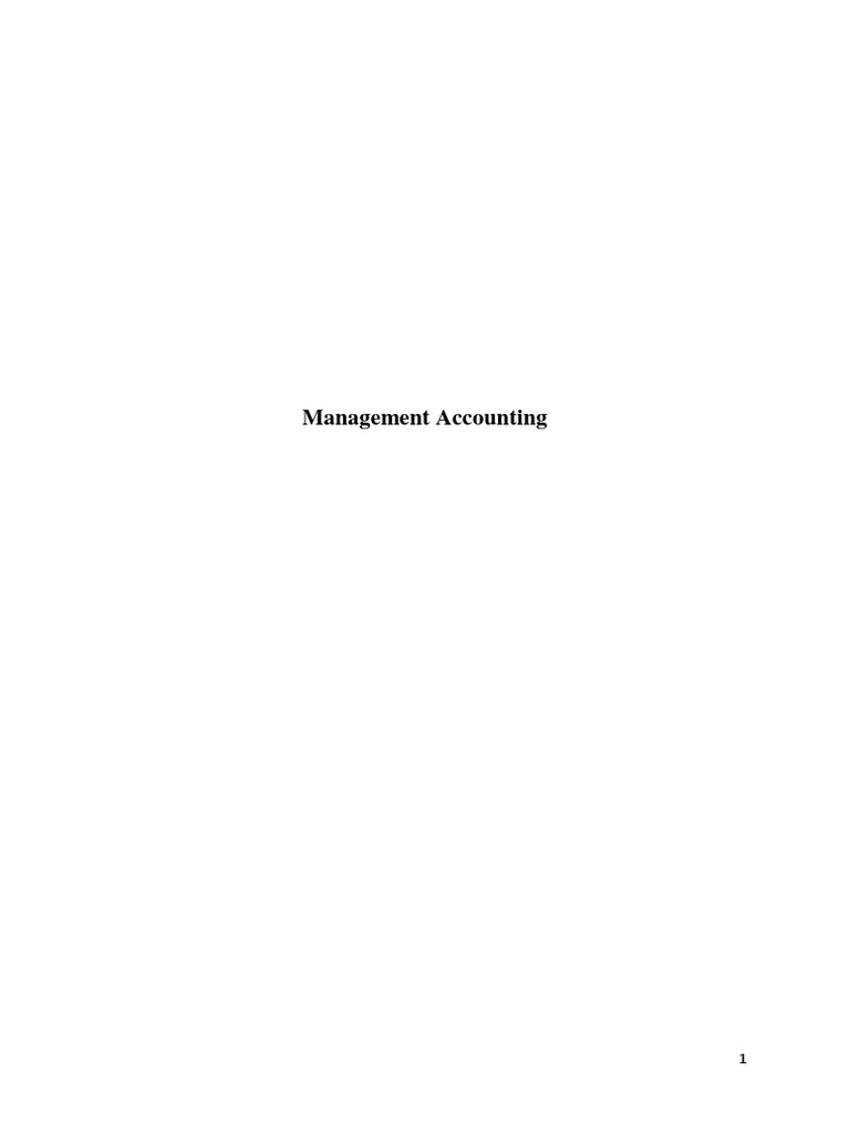 Management Accounting | PDF | Management Accounting | Inventory