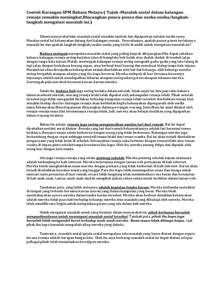 Karangan SPM Bahasa Melayu | PDF | Kesehatan Holistik | Gaya Hidup