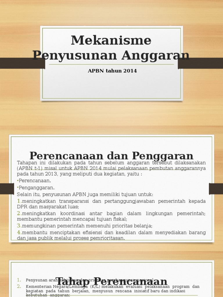 Mekanisme Penyusunan Anggaran | PDF | Pengelolaan Keuangan & Uang