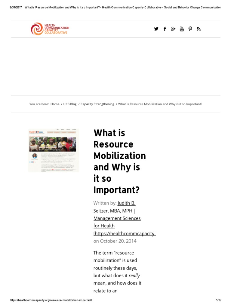 What Is Resource Mobilization and Why Is It So Important - Health ...