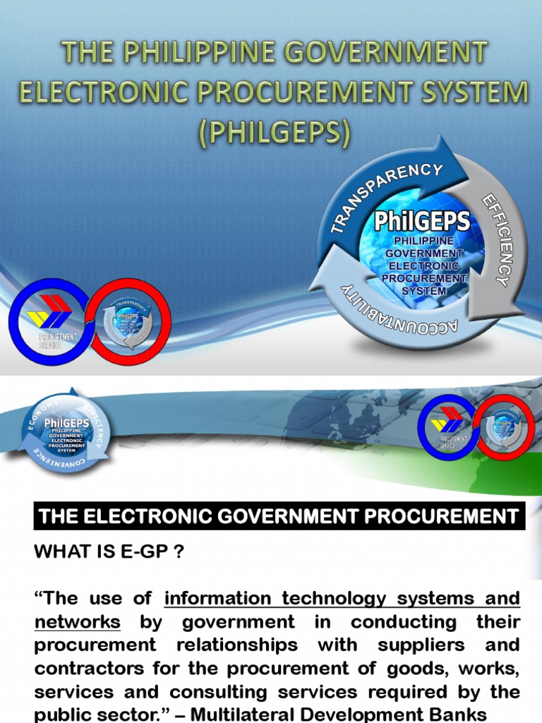 Overview of PhilGEPS and E-GP System | PDF | Procurement | Portable ...