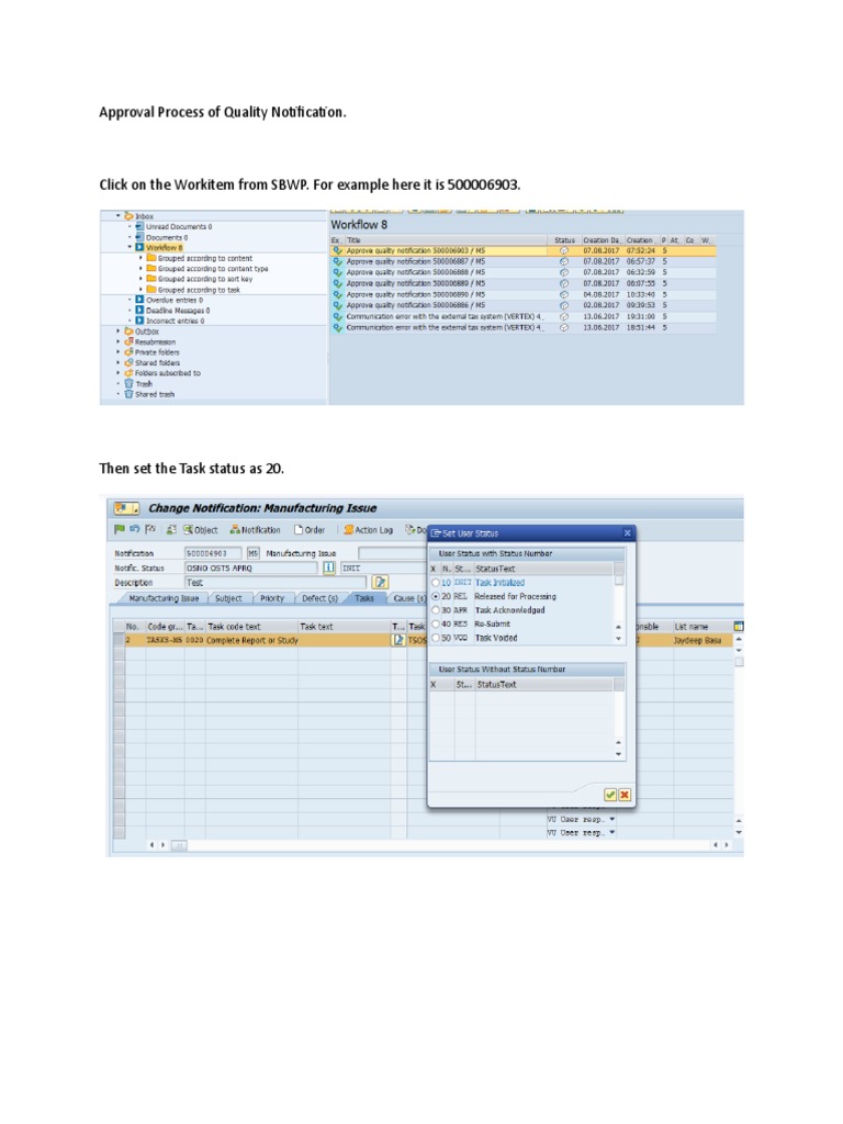 Approval Process of Quality Notification | PDF