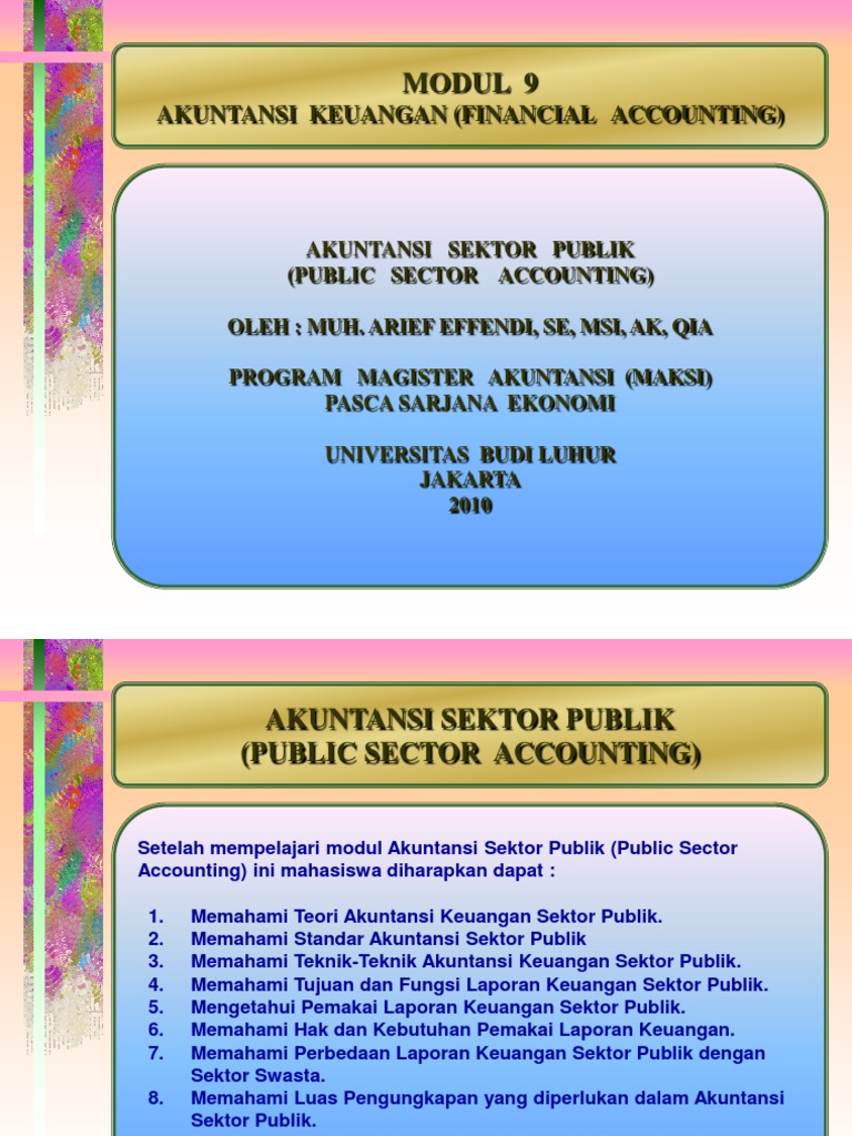 Modul 9 Financial Accounting Public Sector Accounting | PDF