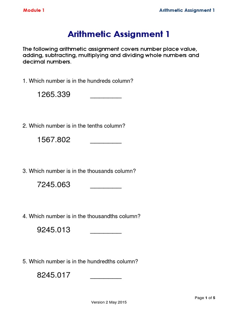 EASA Module 1 Assignment | PDF | Arithmetic | Numbers