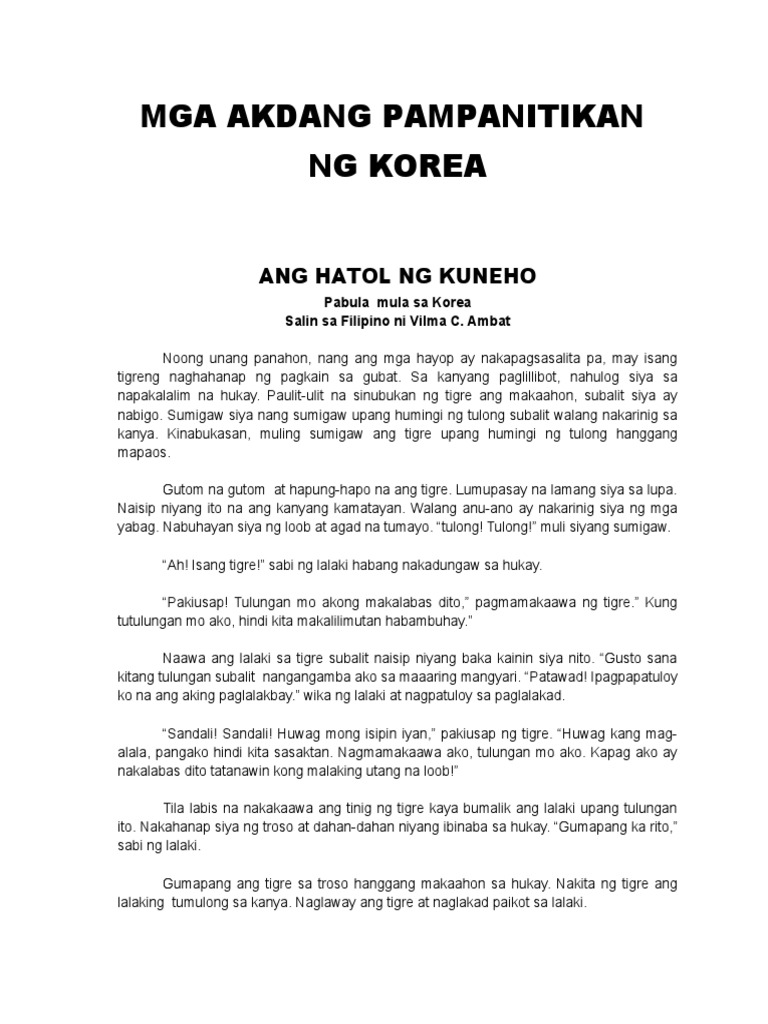 Mga Akda Mula Sa KOREA