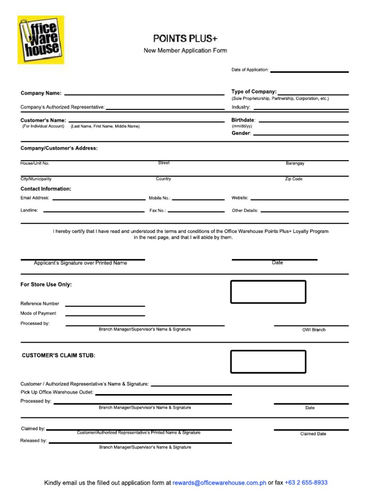 Office Warehouse - Points - Plus - Online - Application - Form PDF ...