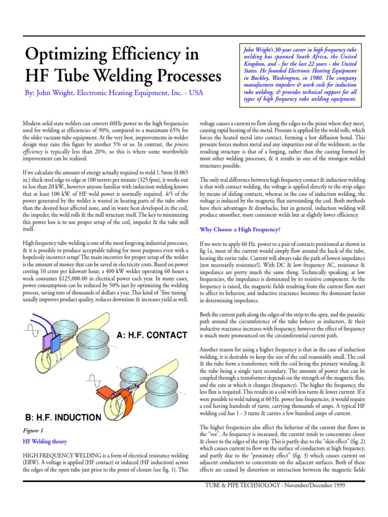 Optimizing Efficiency in HF Tube Welding Process | PDF | Inductor ...