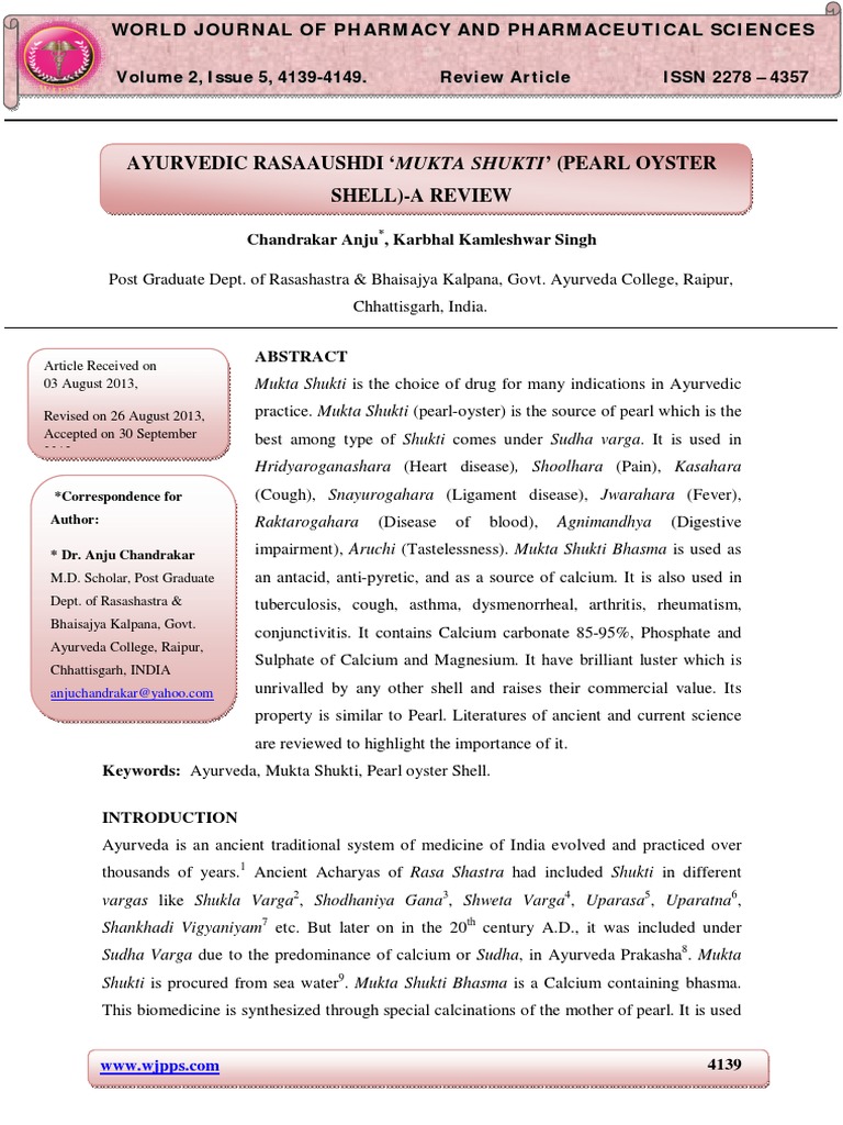 Mukta Shukti PDF | PDF | Bivalvia | Ayurveda