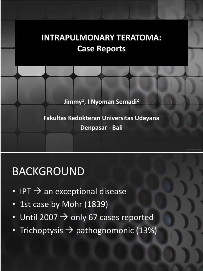 Intrapulmonary Teratoma Slide | PDF