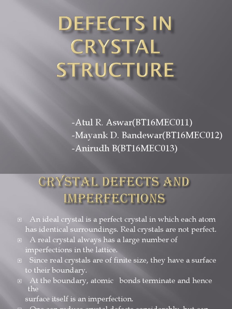 Crystal Defect Presentation | Dislocation | Crystallographic Defect
