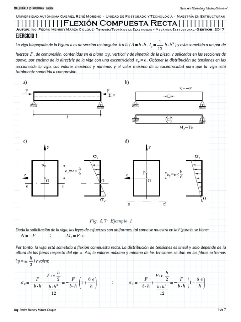 04 Flexión Compuesta Recta | Doblar | Ciencia de los Materiales