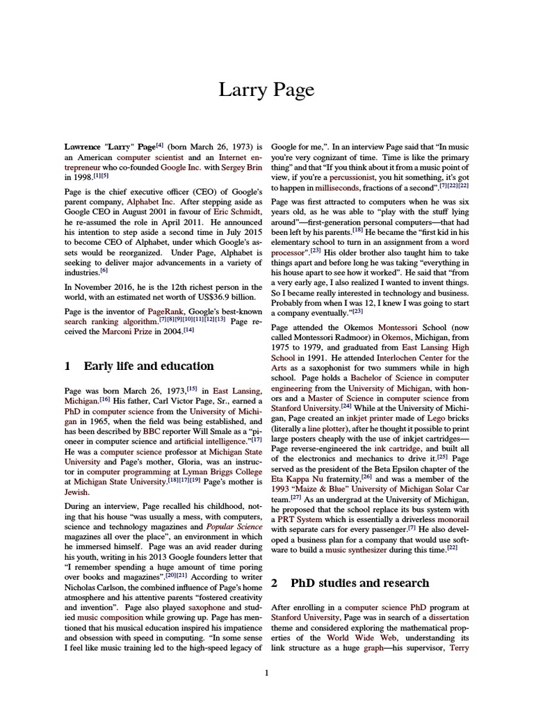 Larry Page | PDF | Alphabet Inc. | Google