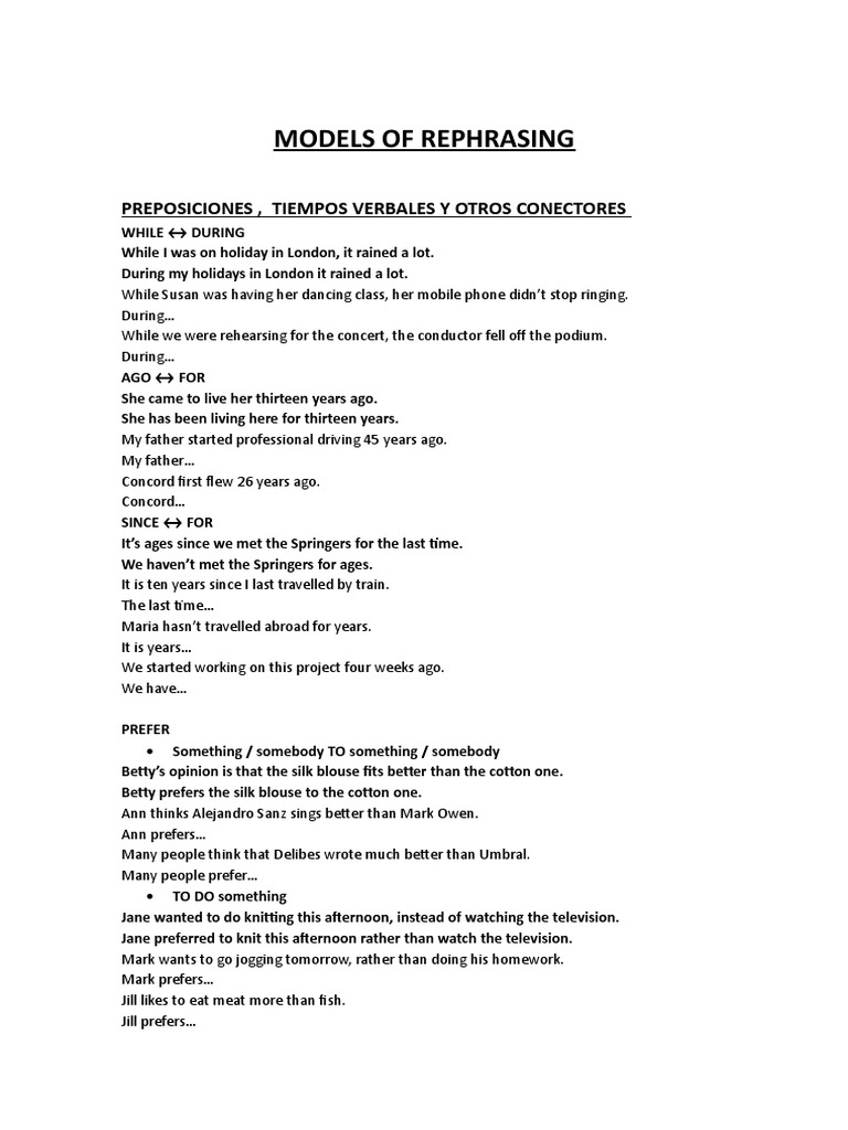 How To Write A Rephrasing | PDF | Leisure
