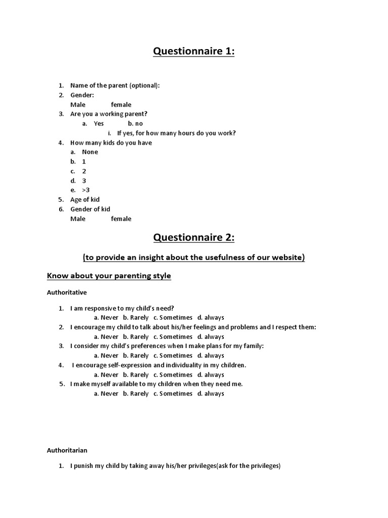 Final Questionnaire | PDF | Interpersonal Relationships | Psychology