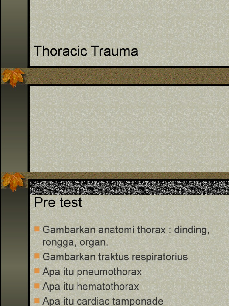 Thoracic Trauma | PDF | Thorax | Major Trauma