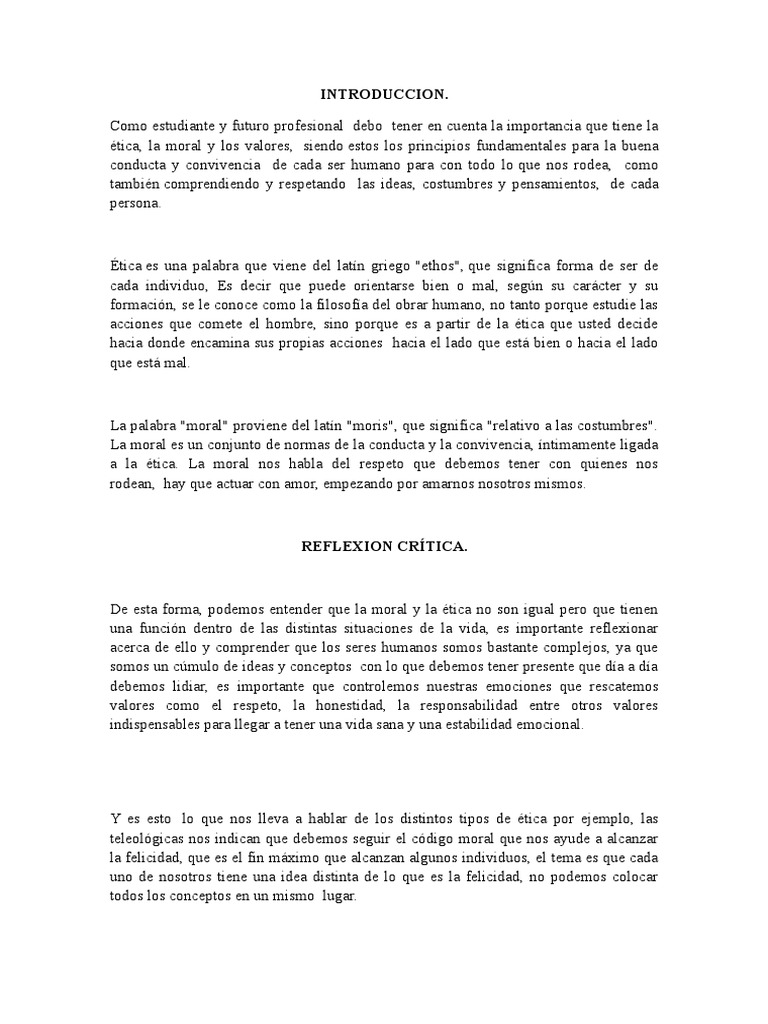 Reflexion Critica | PDF | Moralidad | Felicidad