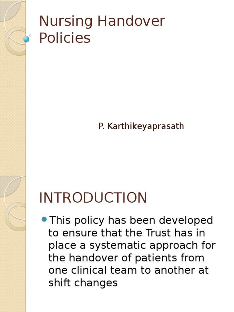 Handover in Nursing | Patient Safety | Nursing