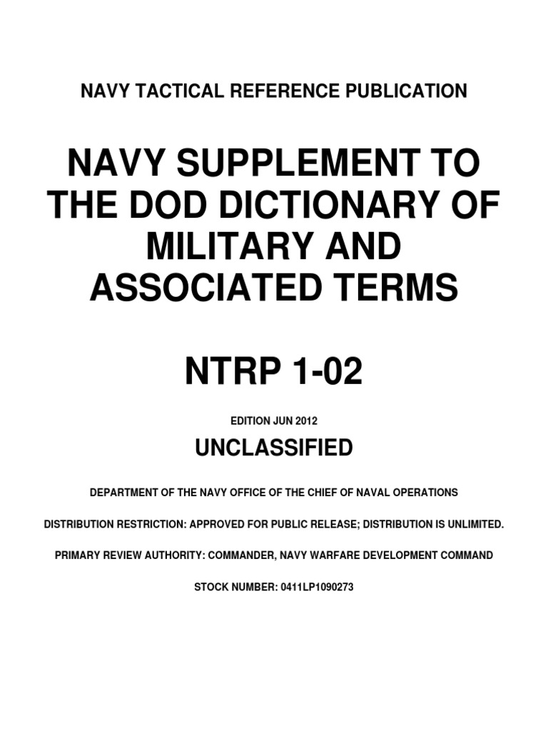Navy Supplement To The DOD Dictionary of Military and Associated PDF ...