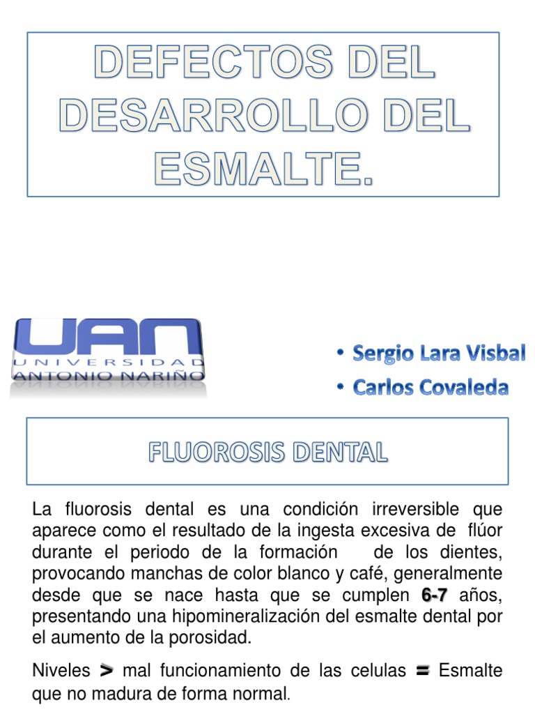 Defectos Del Desarrollo Del Esmalte | Esmalte de dientes | Diente