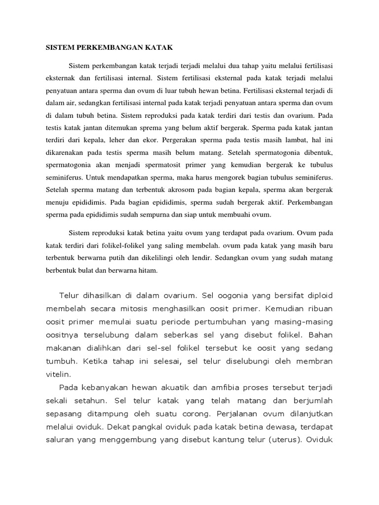 Sistem Perkembangan Katak | PDF
