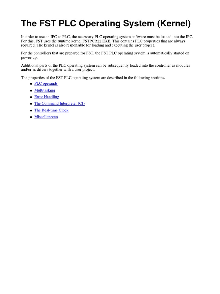 FSTKernel PDF | PDF | Programmable Logic Controller | Parameter (Computer Programming)