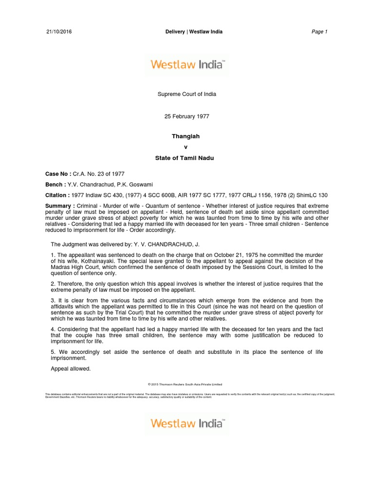 (Phase III - Case 2) Ediga Anamma v. State of AP | PDF | Sentence (Law) | Appeal