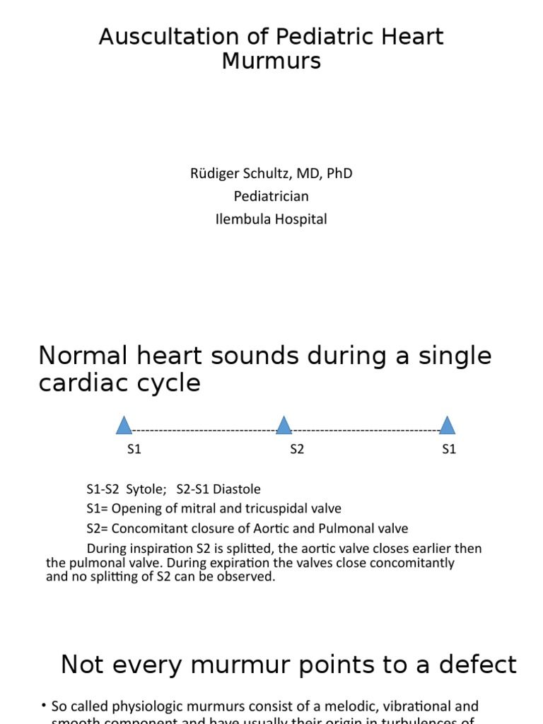 Auscultation of Pediatric Heart Murmurs | PDF | Heart Valve ...