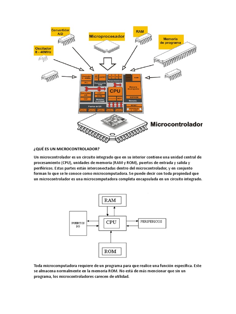 Qué Es Un Microcontrolador | PDF | Microcontrolador | Unidad Central de procesamiento