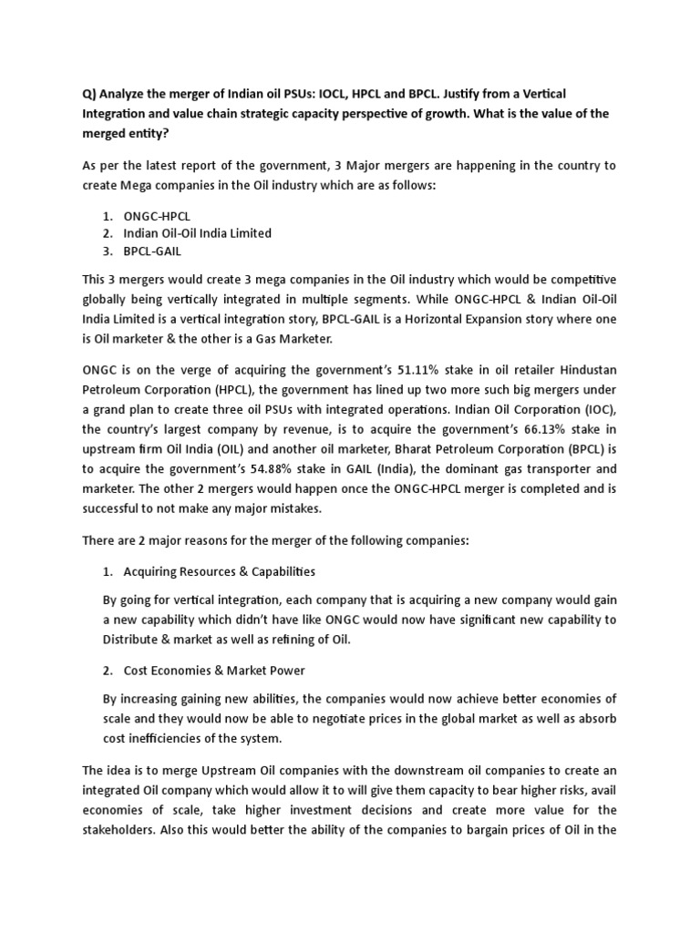 Psu | PDF | Mergers And Acquisitions | Petroleum