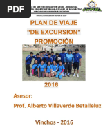 Plan de Excursion para Viaje de Promocion | PDF | Enseñando | Educación primaria