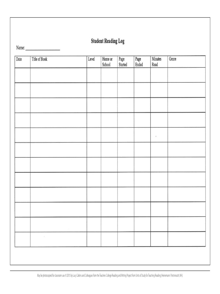 g5b1 Readinglog | PDF