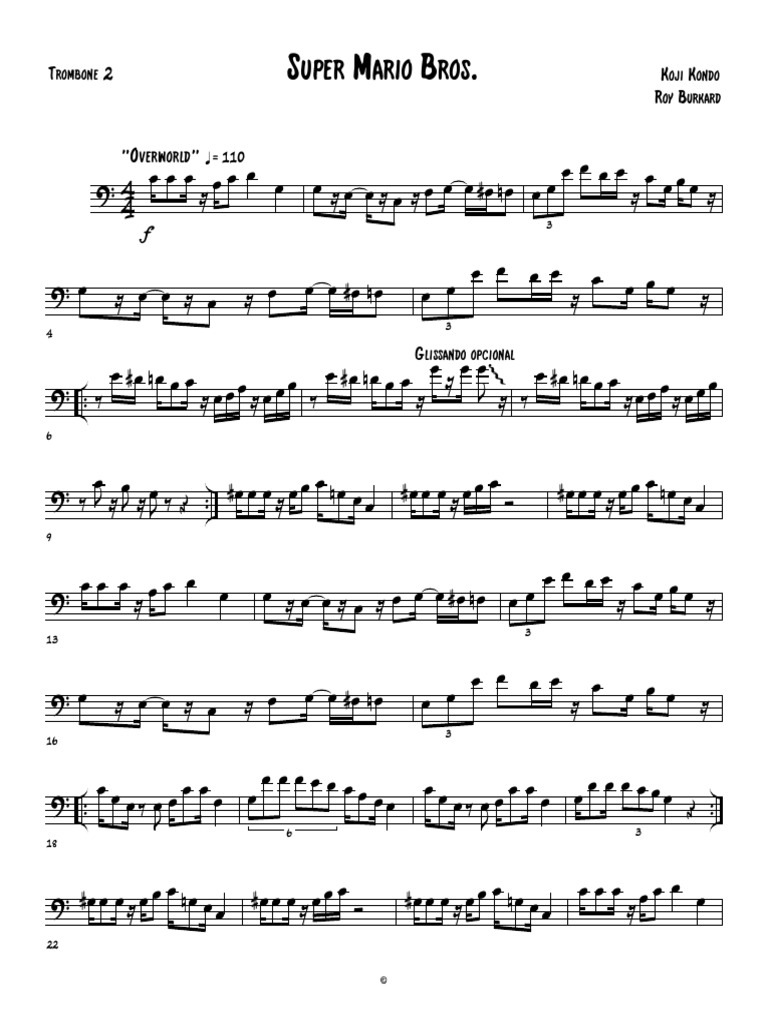 Super Mario Bros - Trombone 2 | PDF | Nintendo | Electronic Publishing