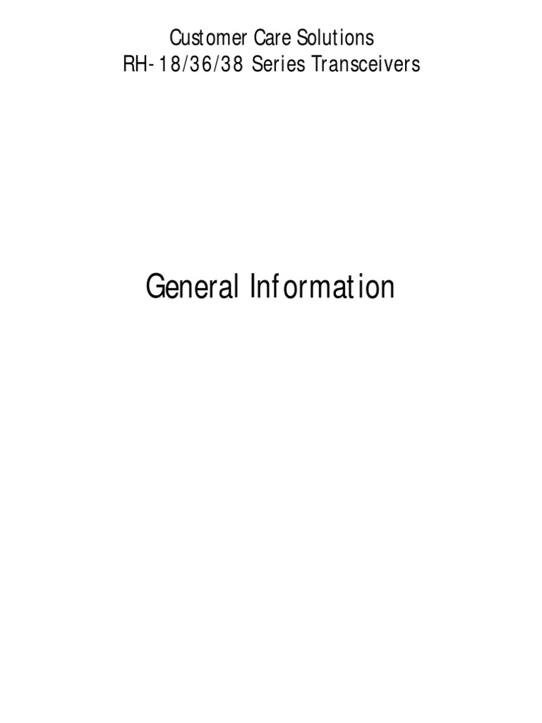 01 Rh18 General | PDF | Telecommunications Engineering | Information ...
