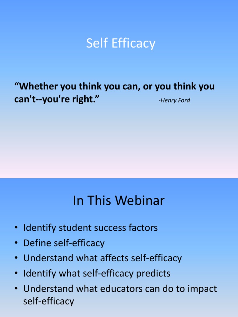 Fostering Student Success: Understanding Self-Efficacy and Strategies ...