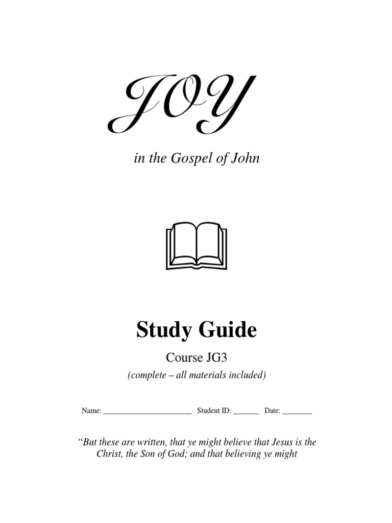 Study Guide: in The Gospel of John | PDF | Gospel Of John | Jesus