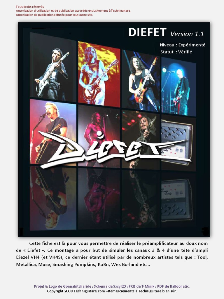 Diezel DIEFET-V1-11 PDF | PDF | Électronique | Ingénierie audio