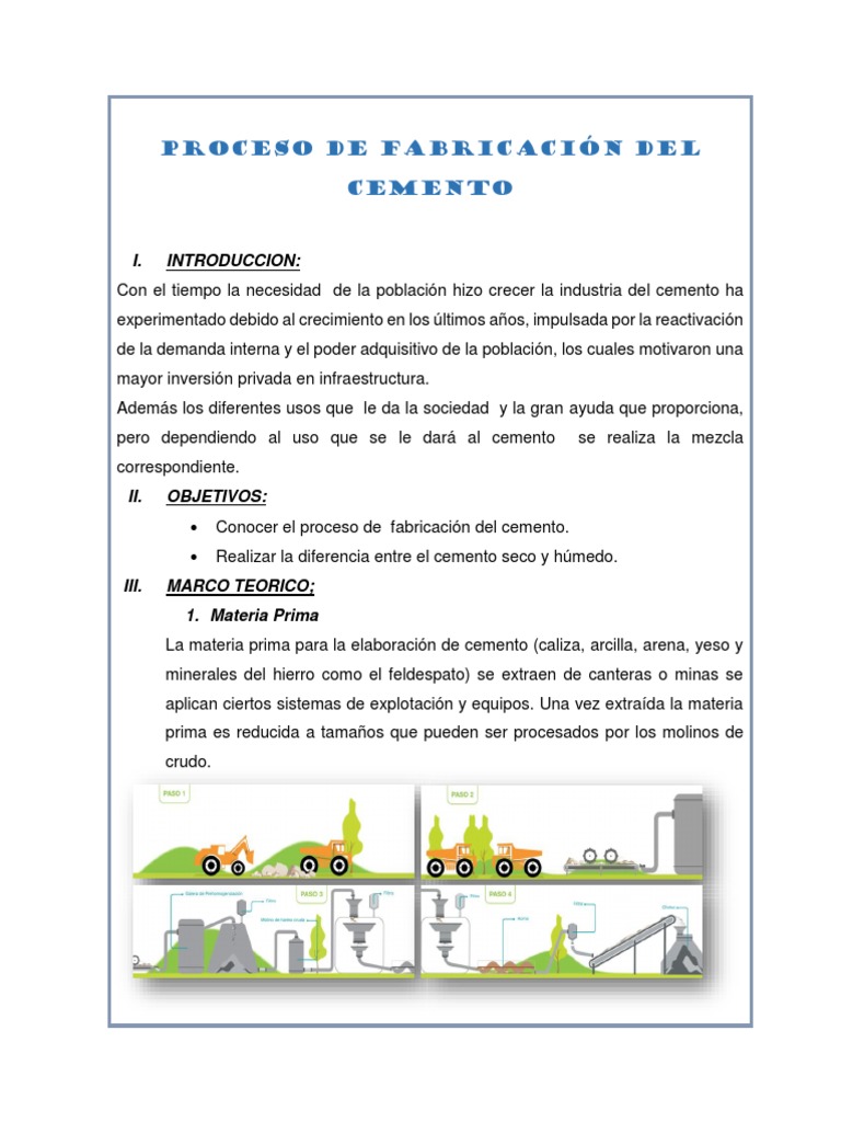 Proceso de Fabricación Del Cemento | PDF | Cemento | Aluminio