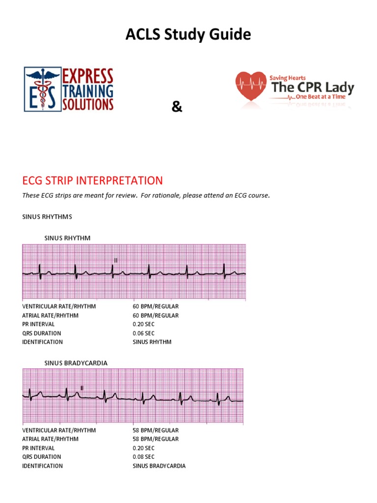 ACLS Study Guide: Ecg Strip Interpretation | Cardiopulmonary ...