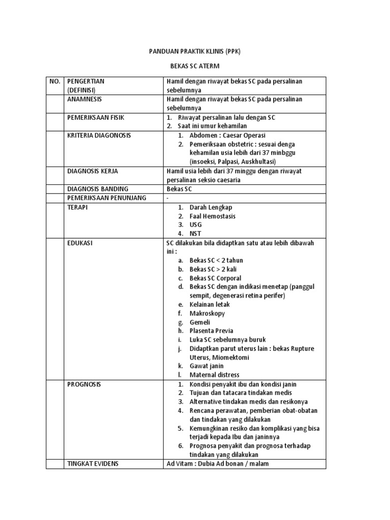 Panduan Praktik Klinik (PPK) Obsgyn | PDF