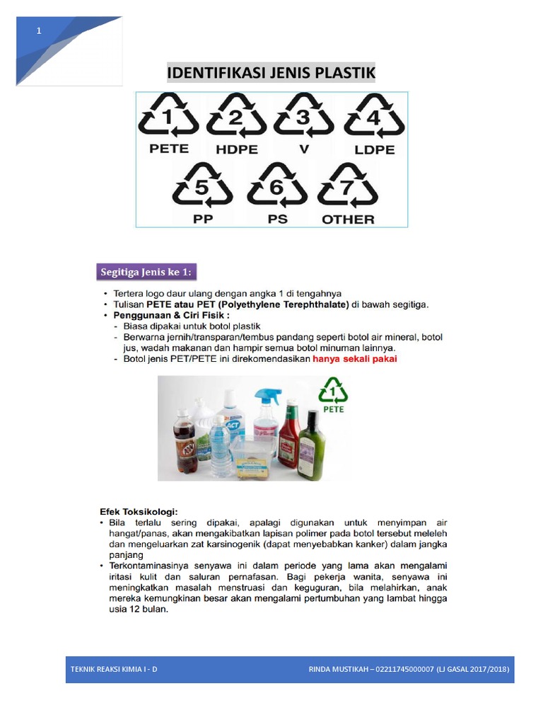 Identifikasi Plastik Dan Polimer | PDF