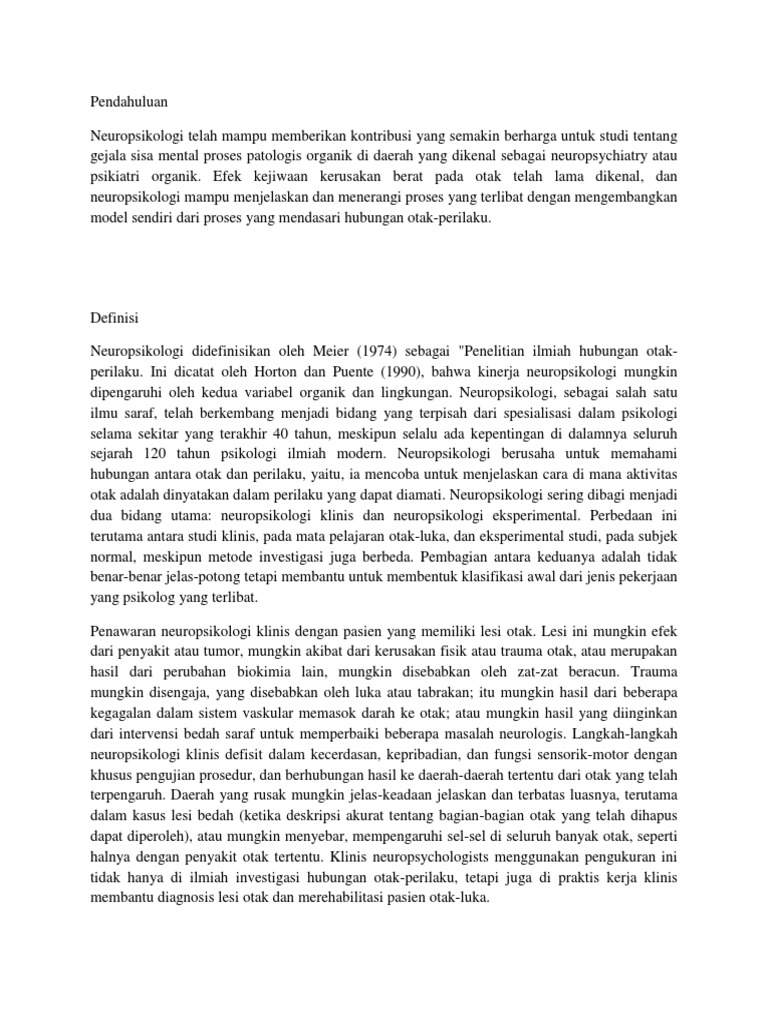 Refrat Neuropsikologi | PDF