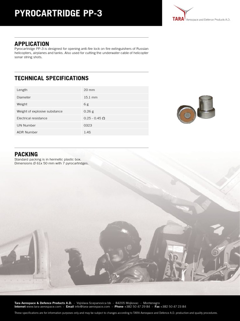 PP-3 Pyrocartridge Specifications | PDF | Science & Mathematics | Computers
