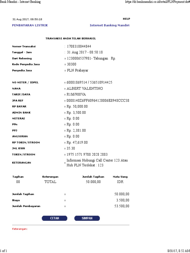 Bank Mandiri - Internet Banking | PDF